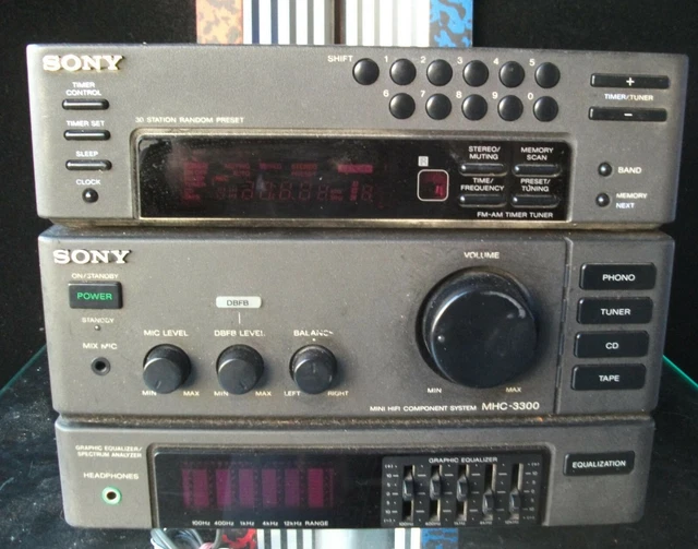 SONY MHC-3300 MINI Hifi Componente Sistema Equalizzatore, Tuner ...