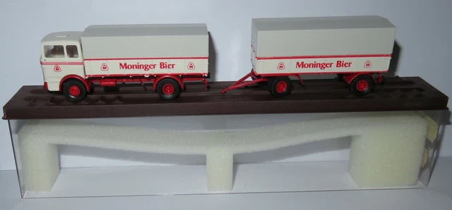 SELTEN BREKINA HO 1/87 Lastwagen Mercedes LP 1620 Moninger Bier Beer ...