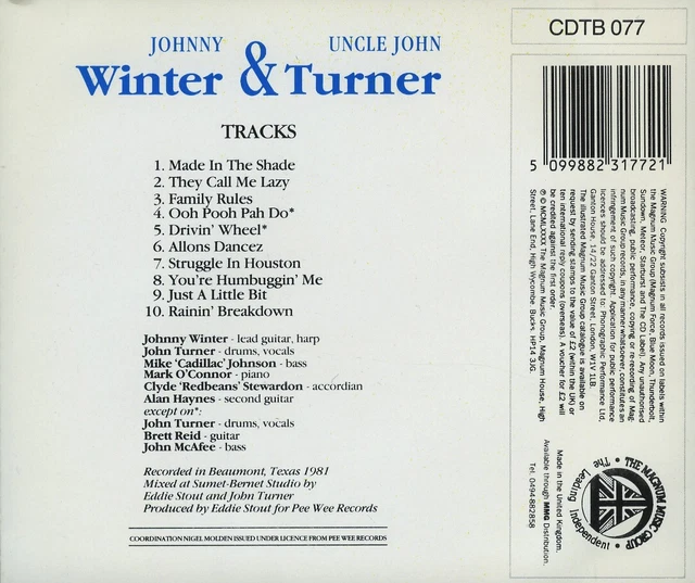 JOHNNY WINTER & Uncle John Turner Group - 1981 $16.09 - PicClick CA