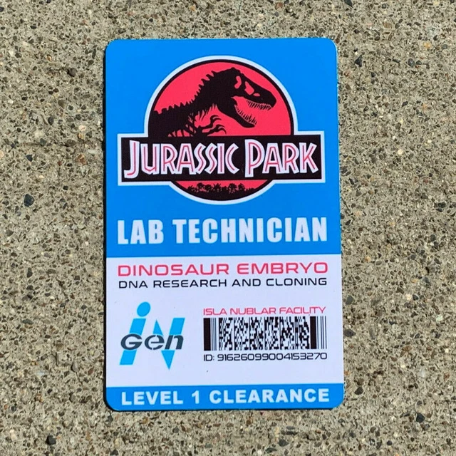 JURASSIC WORLD ID Card | VIP | Park Ranger | Lab Technician | Security ...