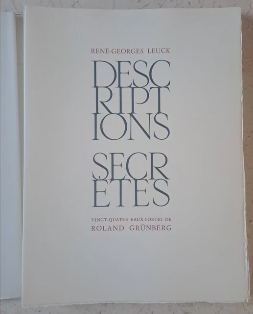 RENÉ-GEORGES LEUCK & Roland Grünberg "Descriptions secrètes" / Paris ...