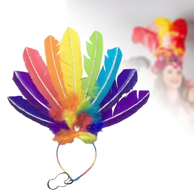 CARNIVAL FEATHER HEADDRESS Hair Hoop Hair Band Dance Headpiece for ...