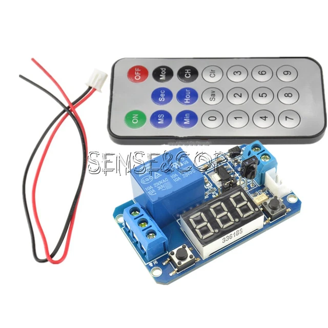 INFRARED REMOTE CONTROL 5V Timer Delay Relay LED Tube Display Module ...