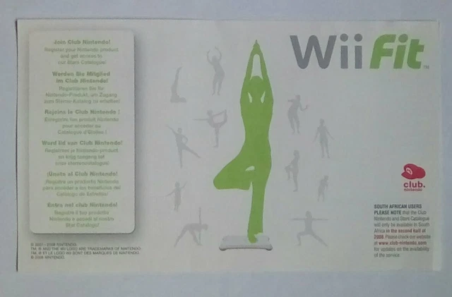 RARE INSERT FLYER PROMOTIONNEL Wii Fit Club Nintendo Nintendo Wii EUR 6 ...