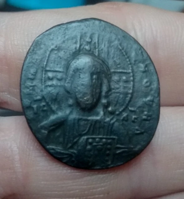 1000 YEAR OLD ! Medieval Bronze Ancient Jesus Coin AD 976-1028 Viking ...