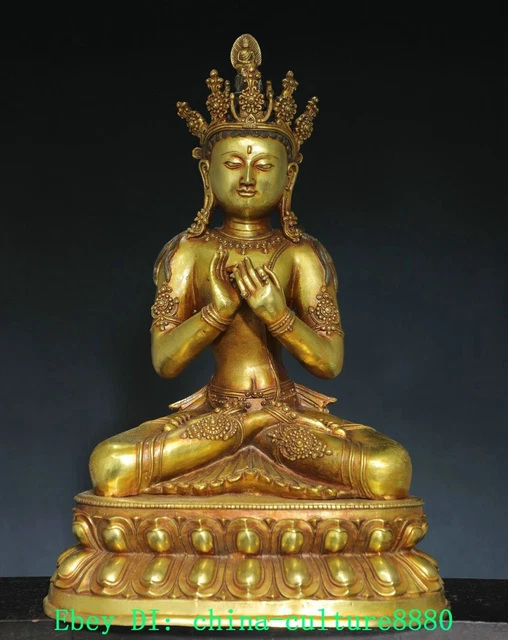 20 &VIEUX BRONZE tibétain plaqué or Guanyin Bodhisattva EUR 1.092,00 - PicClick FR