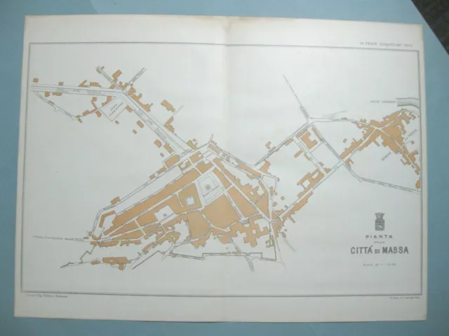 Mappa Antica Carta Pianta Della Citta Di Massa Grande 35x26 1896 Eur 2290 Picclick It