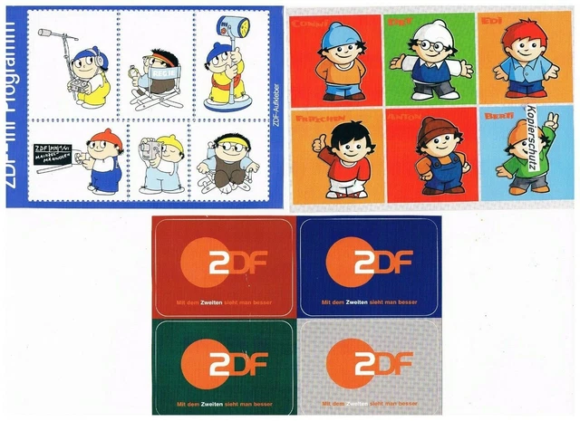 AUFKLEBER, POSTKARTEN - ZDF, Mainzelmännchen, Sprüche, Aufkleben verboten usw. EUR 6,95 ...