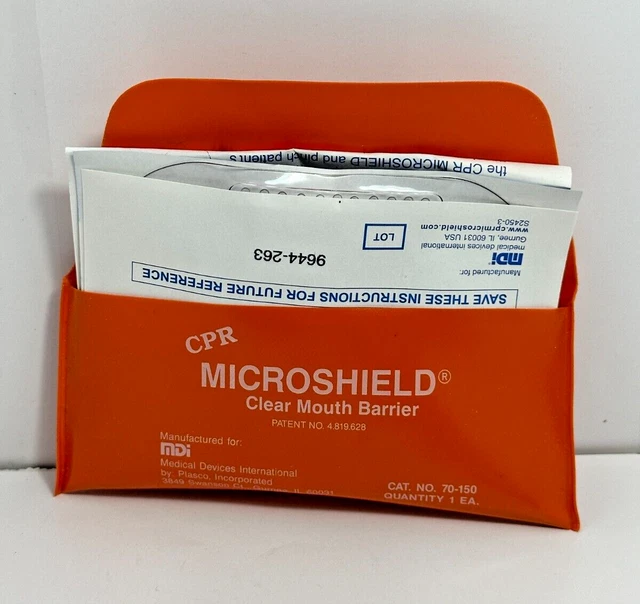 POCKET CPR MICROSHIELD Clear Mouth Barrier Disposable $12.95 - PicClick
