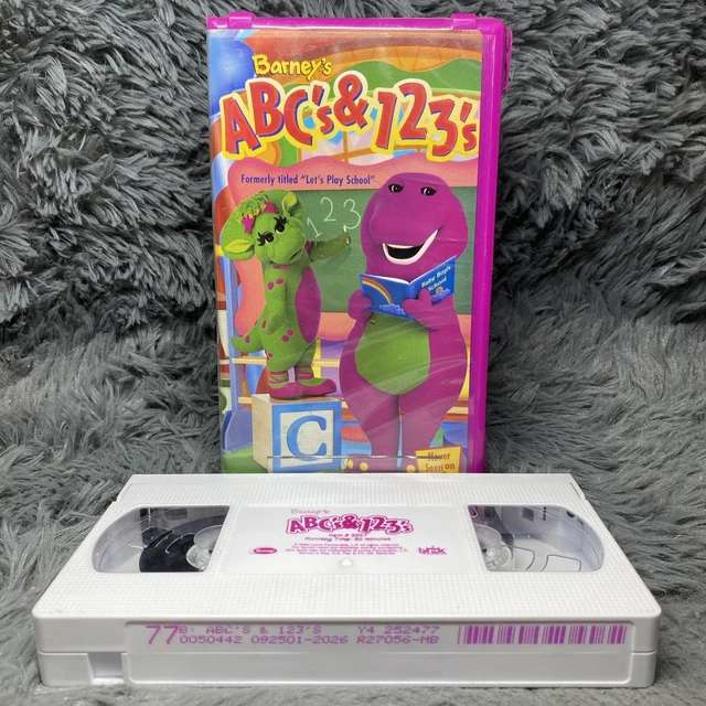 BARNEY ABC'S & 123's Let's Play School VHS Tape 1999 Clam Shell Kids ...