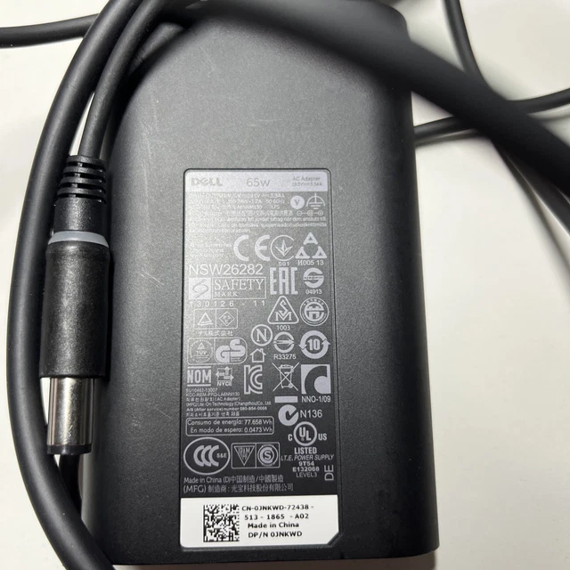 ORIGINAL DELL AC/DC Adapter - Model LA65NM130 19.5V, 65W, 3.34A flach ...