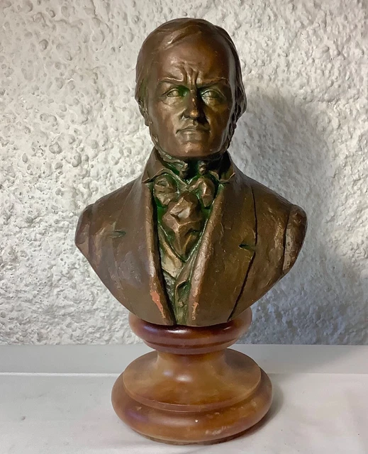 ANCIEN BUSTE DE Richard WAGNER XIXè Début 1900en BRONZE Marqué P. PRAT ...