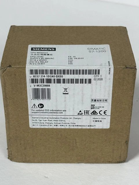 NEW SIEMENS 6ES7 214-1AG40-0XB0 6ES7214-1AG40-0XB0 S7-1200 CPU 1214C CPU Module £210.00 ...