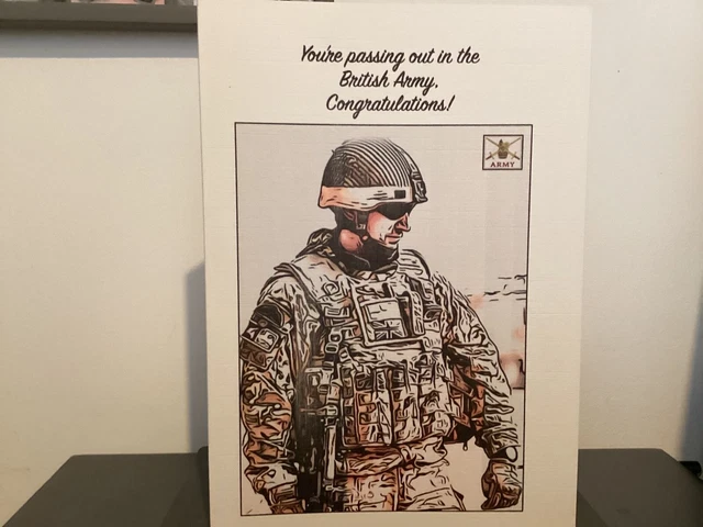 BRITISH ARMY PASSING out card. In aid of Walking with the wounded. £1. ...