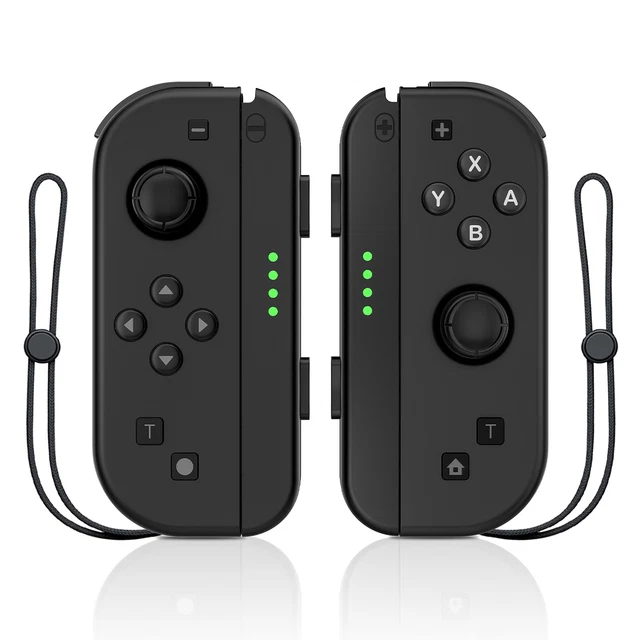 FOR NINTENDO SWITCH Joy con Game Controller Black Wireless Gamepad ...
