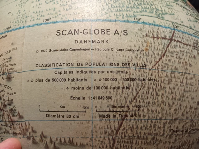 VINTAGE RÉTRO WORLD map mappemonde scan globe terrestre carte lampe ...