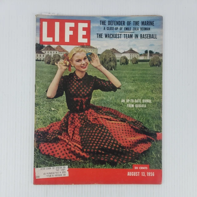 LIFE MAGAZINE AUGUST 13, 1956; Emile Zola Berman, Baseball, Suez, Mecca ...