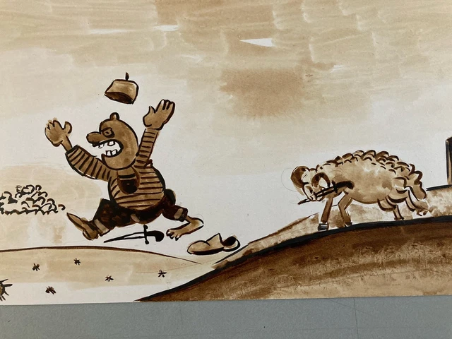 MOLTO BELLO DISEGNO Cartone Orientalista Inchiostro Bouhali Hamid ...