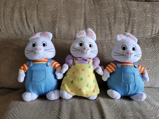CBEEBIES CARTOON MAX and Ruby TY Bunny Rabbits x3 Plush Cuddly Toy ...