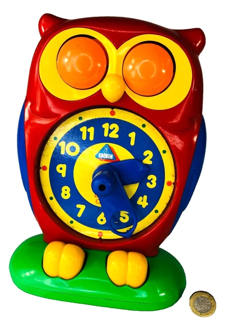 OWL CLOCK ELC Early Learning Centre Vintage Learning Toy Tomy Working ...