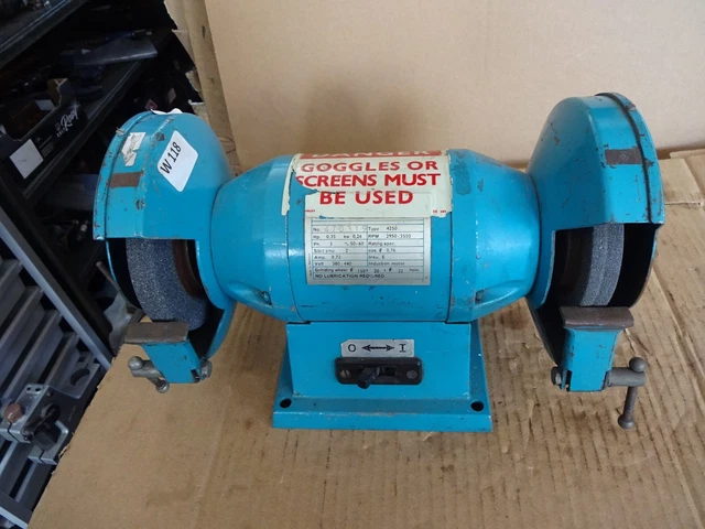 WOLF 6& BENCH grinder 3PH. 150mm x 20mm 32mm bore + goggles £84.00 ...