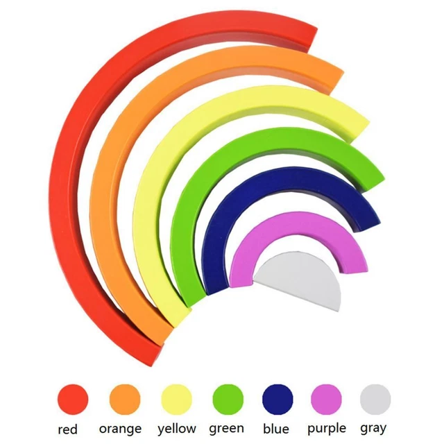 BLOCS DE CONSTRUCTION arc-en-ciel en bois à empiler - Jouet éducatif ...