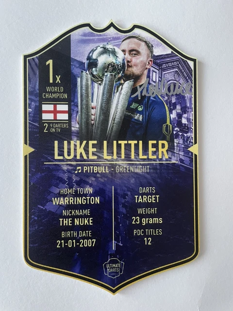 LUKE LITTLER WORLD Champion 2025 SIGNED Ultimate Darts Card Autograph £ ...