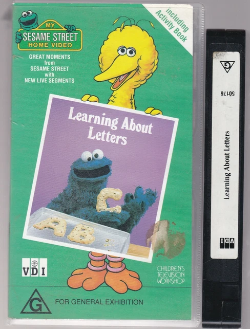 RARE VHS MY SESAME STREET Learning About Letters Video Tape Small Box ...