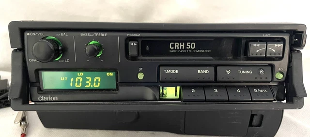 VINTAGE CLARION CRH50 Pull Out Auto Reverse Radio Cassette Player With ...