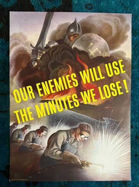 WWII WW2 ORIGINAL War Poster Nazi Axis Soldier Factory Home Front ...