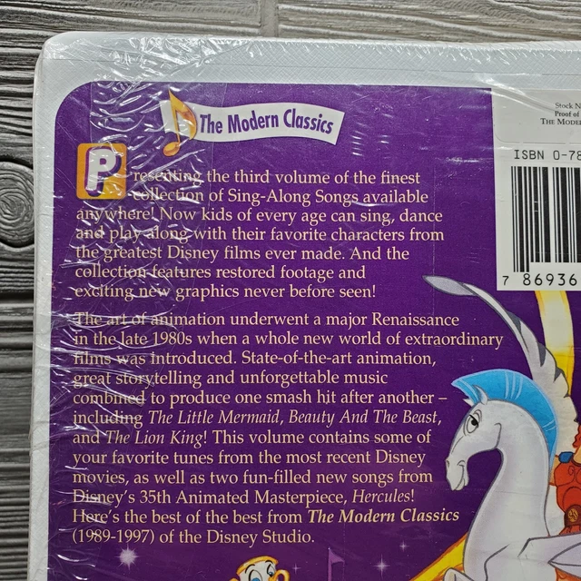 DISNEY'S SING ALONG Songs: The Modern Classics (VHS, 1997, Clamshell ...