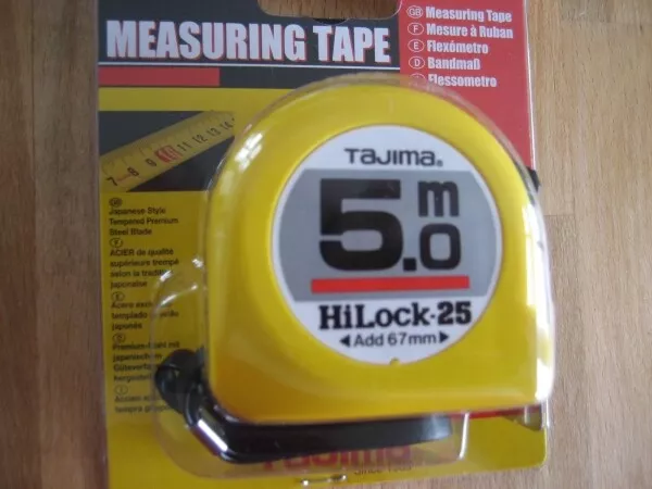 TAJIMA MEASURING TAPE Hi-Lock 5 Meter H5P50MY 25mm Stahlmass £12.50 - PicClick UK