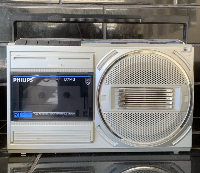 PHILIPS D7140 STEREO Retro Boombox Vintage Radio Cassette Recorder $79. ...
