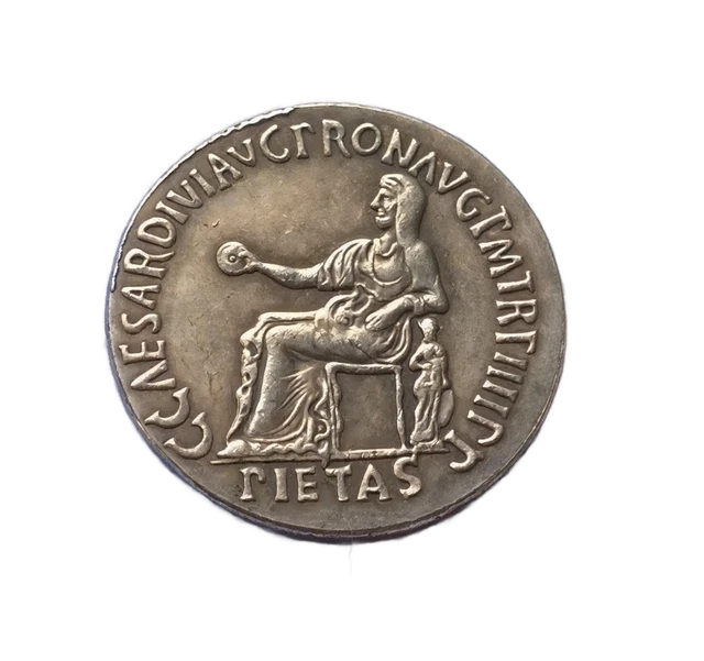 ROMAN COMMEMORATIVE COIN of Emperor Tiberius Honoring Pietas – Restrike ...