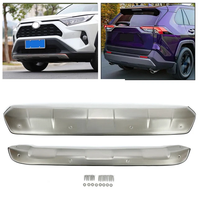 FOR TOYOTA RAV4 2019-2023 Silver Front Rear Bumper Diffuser Skid Plate ...