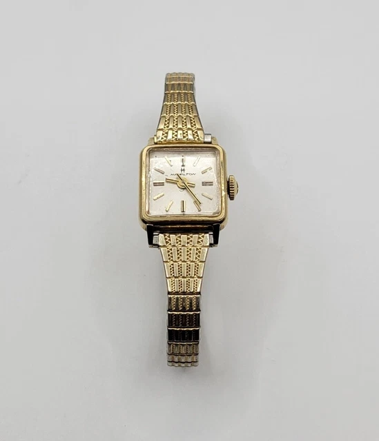 VINTAGE HAMILTON 14K Gold Case Ladies Cocktail Watch *Not Running* $199 ...