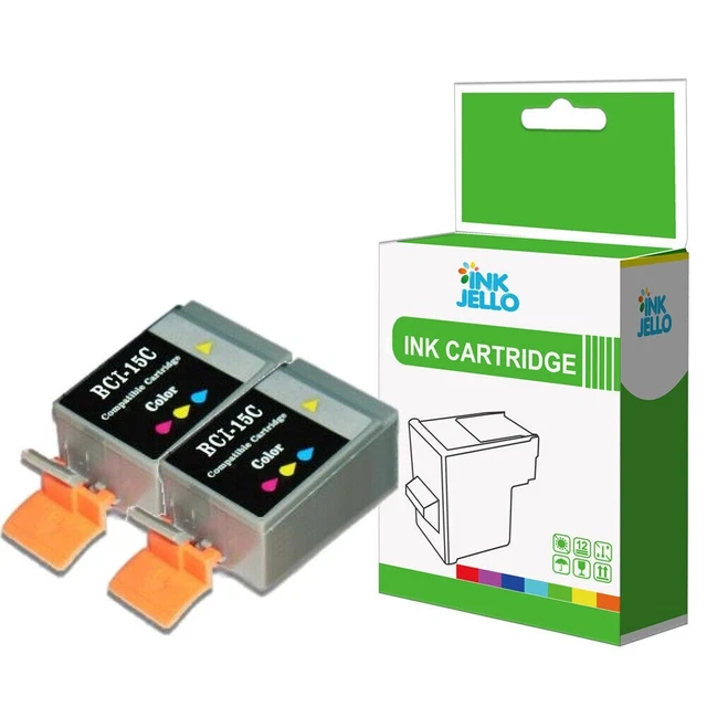 2 TRI COLOR Tintenpatrone für Canon Bubble Jet i70 i80 BCI-15C EUR 7,30 ...