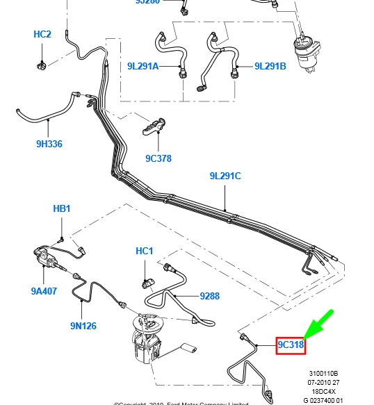 FORD TRANSIT CONNECT MK1 Fuel Tube Assy AT16-9C318-AA 5090577 NEW ...