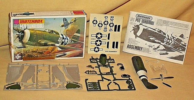 P47D THUNDERBOLT PK22 Maquette 1:72 Matchbox Model 1974 Lesney 2 Color ...
