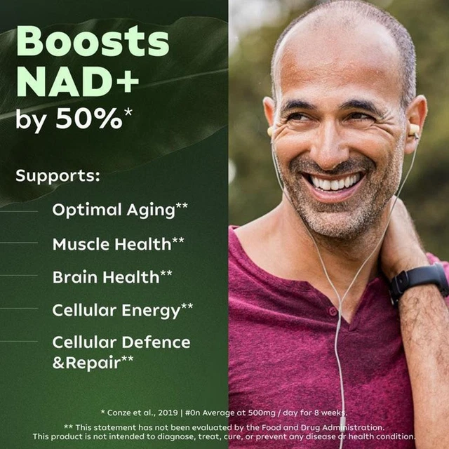 1X-REUS RESEARCH NAD+ Supplement Caps for Skin Aging Support, Energy ...