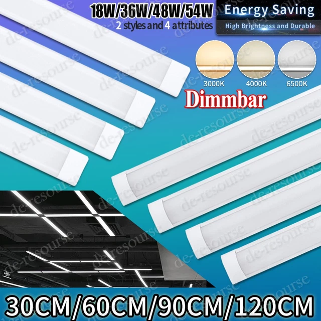8FT LED STRIP Lights Batten Tube Light Office Shop Garage Ceiling Lamp ...