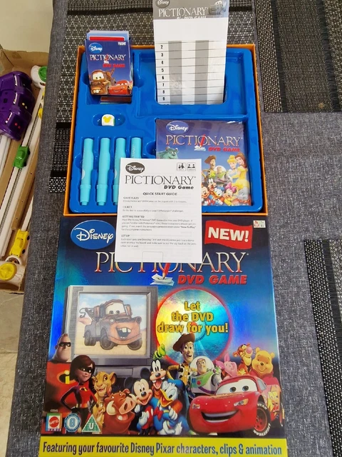 DISNEY PIXAR PICTIONARY DVD Family Board Game Mattel 100% (Complete) £ ...