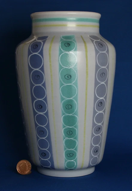 1950'S POOLE POTTERY FREEFORM SHOULDERED VASE, PLT PATTERN, SHAPE 595 ...