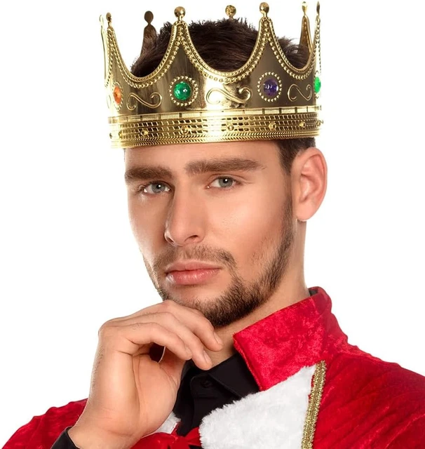 ADULTS KINGS CROWN, Gold, Royal Fancy Dress Accessory, Crown for Men ...