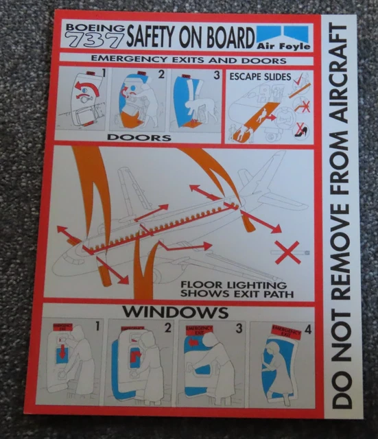 AIR FOYLE BOEING 737 Safety Card EUR 17,01 - PicClick IT