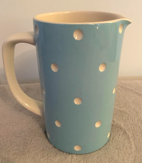 CORNISHWARE TG GREEN Baby Blue Domino Juice Jug 1St Quality Cornish ...