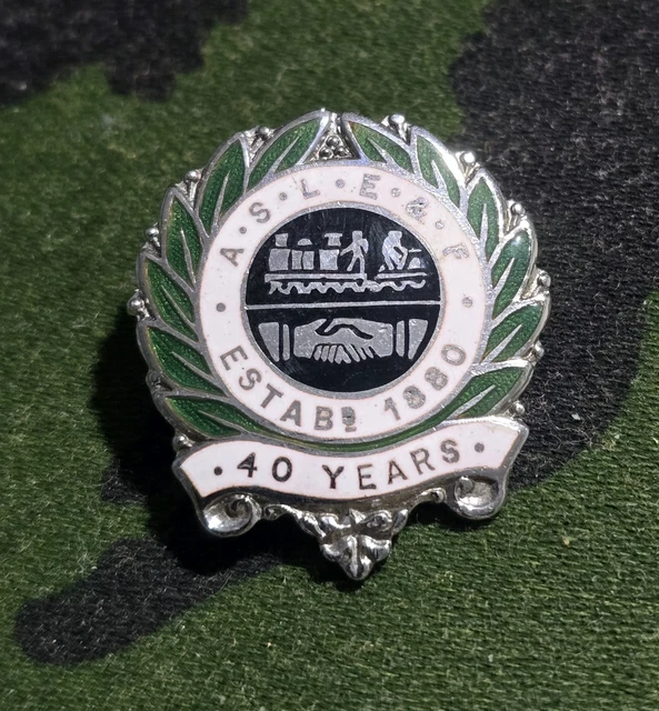 VINTAGE ASLEF 40 Years Service - Railway Trade Union Enamel Pin Badge £ ...
