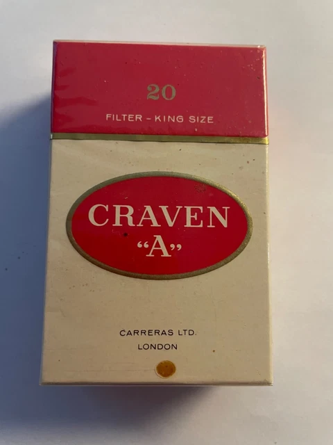 ANCIEN PAQUET DE 20 Cigarettes Craven A Neuf Jamais Ouvert Pour ...