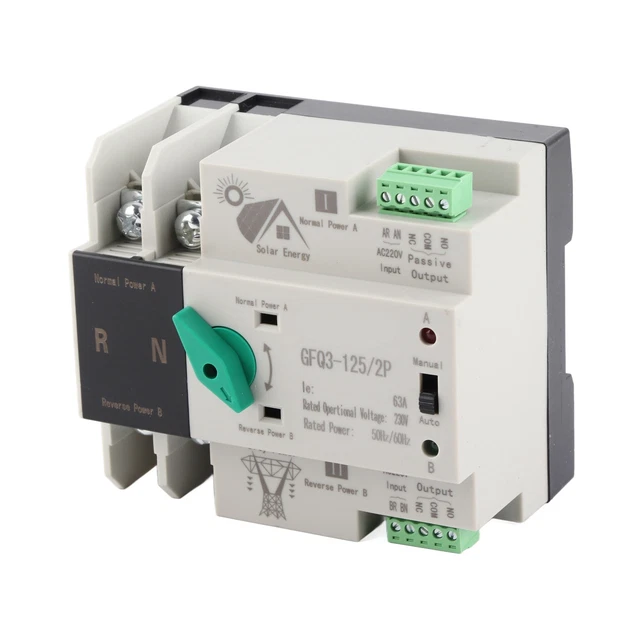 63A 2P POWER Switch Controller 50/60Hz Millisecond Fast Switching Safe ...