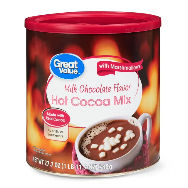 GREAT VALUE MILK Chocolate Hot Cocoa Drink Mix with Marshmallows, 27 oz ...